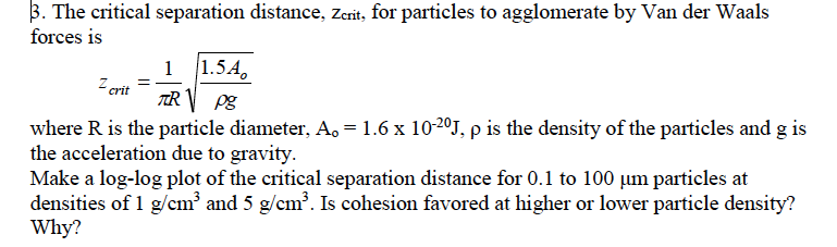 The critical separation distance. z_crit. for | Chegg.com