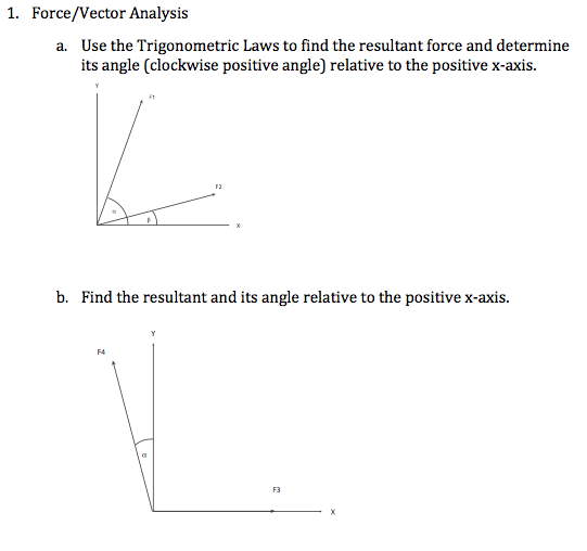 Solved Force/Vector Analysis Use the Trigonometric Laws to | Chegg.com