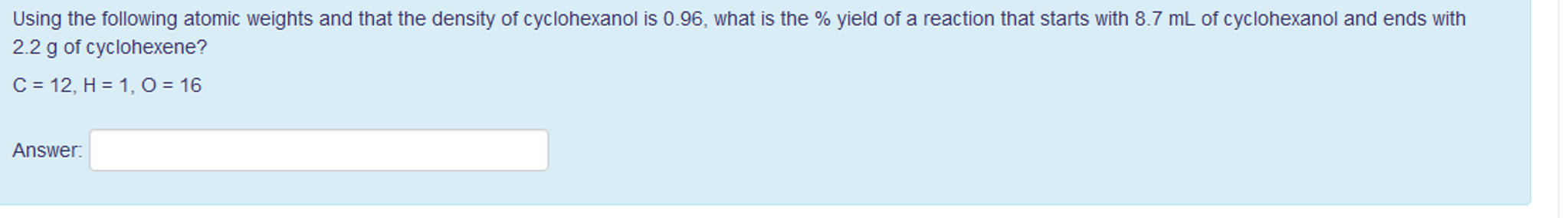 Solved Using the following atomic weights and that the | Chegg.com