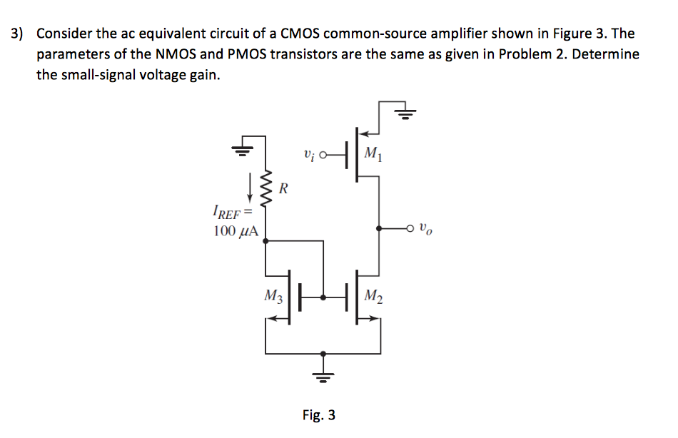 Consider the ac equivalent circuit of a CMOS | Chegg.com