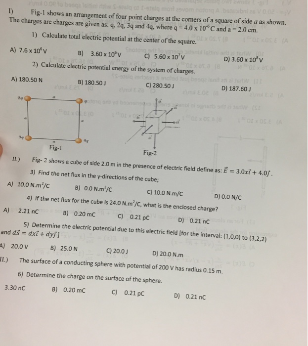 Solved Fig-1shows an arrangement of four point charges at | Chegg.com