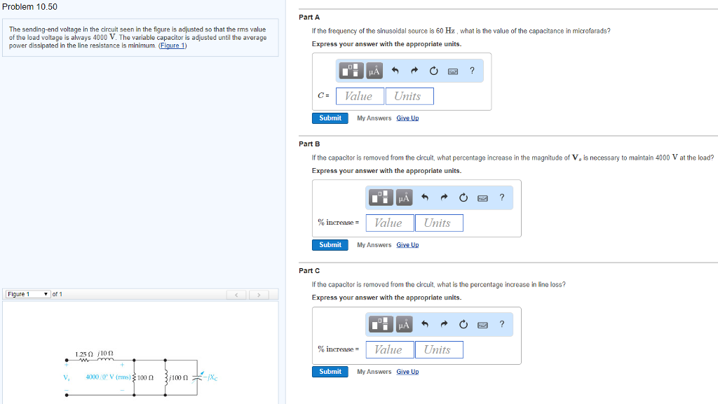 Solved The sending-end voltage in the circuit seen in the | Chegg.com