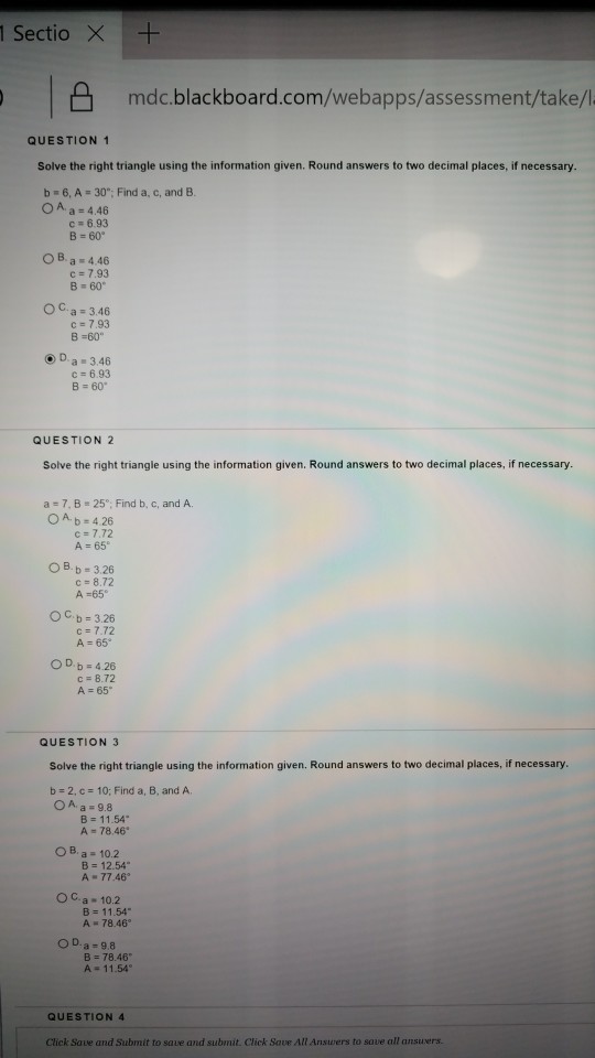 Solved Sectio X+ mdc.blackboard.com/webapps/assessment/take/ | Chegg.com