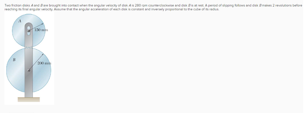 Solved Two friction disks A and B are brought into contact | Chegg.com