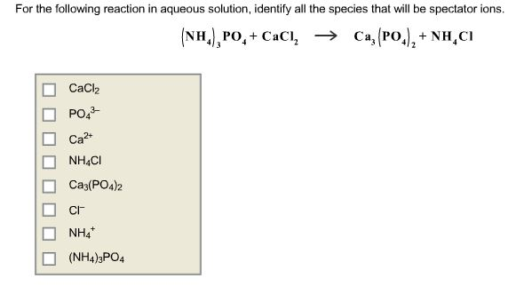Solved For the following reaction in aqueous solution, | Chegg.com