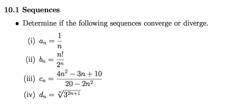 Solved Determine if the following sequences converge or | Chegg.com