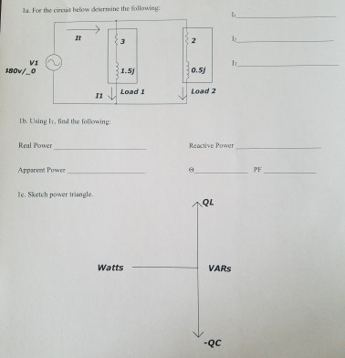 Solved For the circuit below determine the following: I_1 | Chegg.com