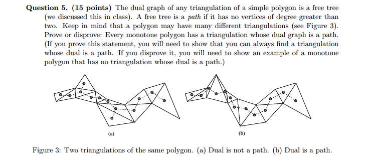 The dual graph of any triangulation of a simple | Chegg.com