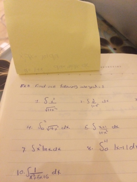 Solved Find the following integrals: integral | Chegg.com