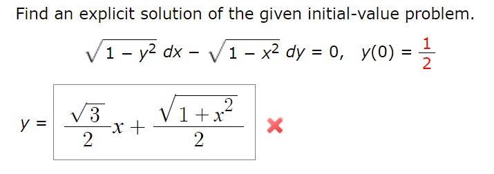 Solved Find an explicit solution of the given initial-value | Chegg.com