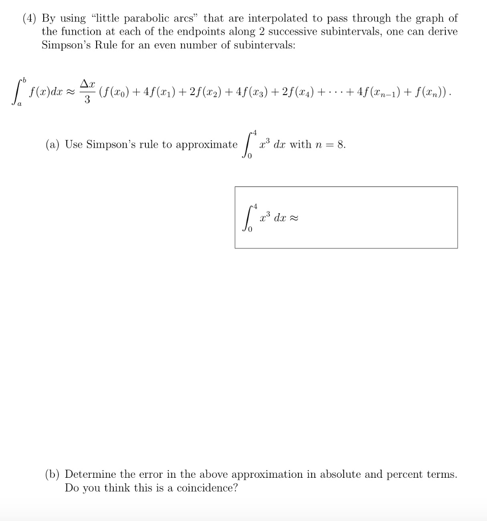 Solved (4) By using "little parabolic arcs" that are | Chegg.com