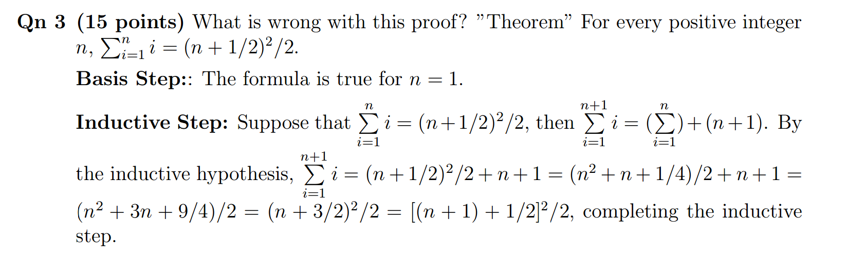 Solved What is wrong with this proof? " Theorem" For every | Chegg.com