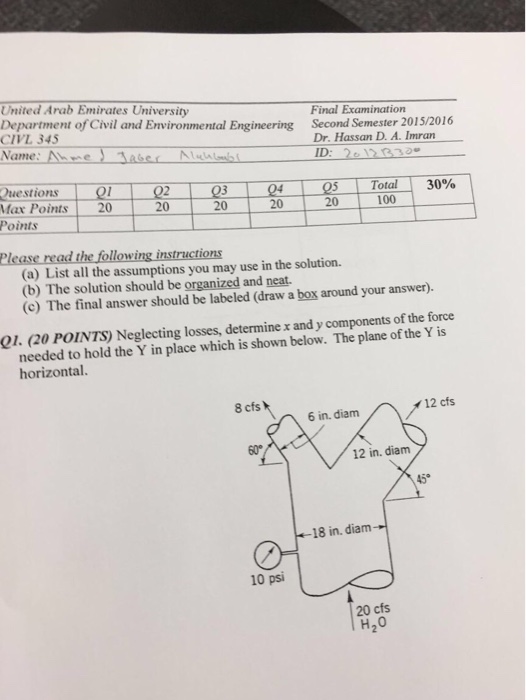 Solved List all the assumptions you may use in the | Chegg.com