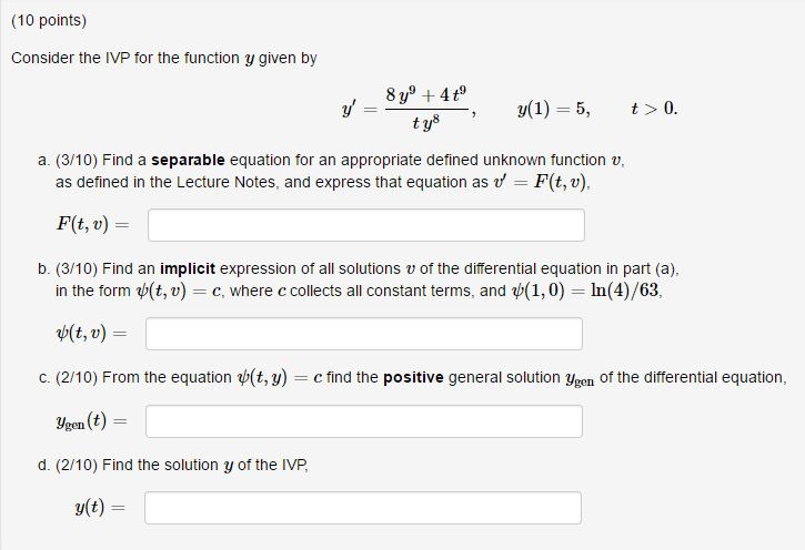 Solved Consider the IVP for the function y given by y' = | Chegg.com
