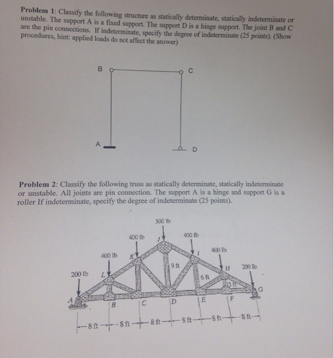 Solved Classify the following structure as statically | Chegg.com