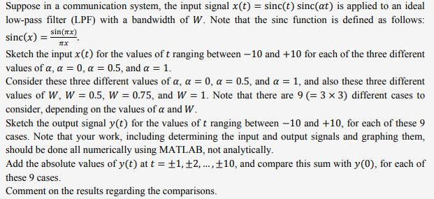 Suppose in a communication system, the input signal | Chegg.com