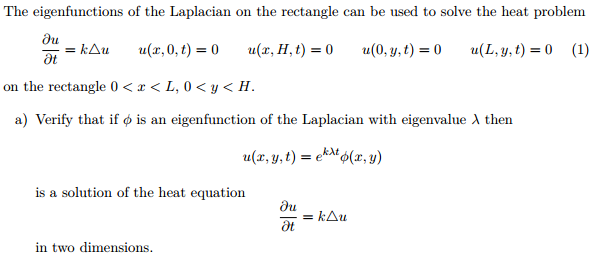 The eigenfunctions of the Laplacian on the rectangle | Chegg.com