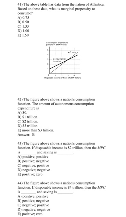 Solved 41)The above table has data from the nation of | Chegg.com
