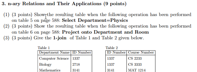 Solved Show the resulting table when the following operation | Chegg.com