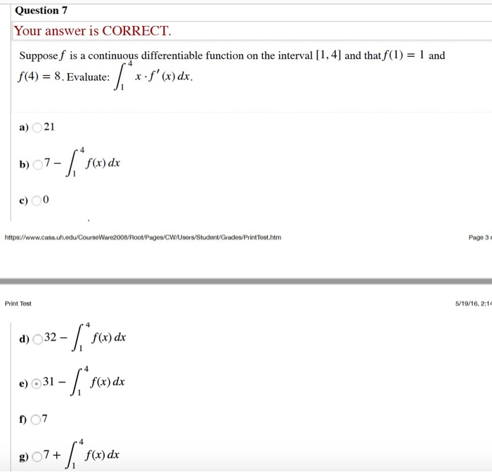 Solved Suppose F Is A Continuous Differentiable Function On