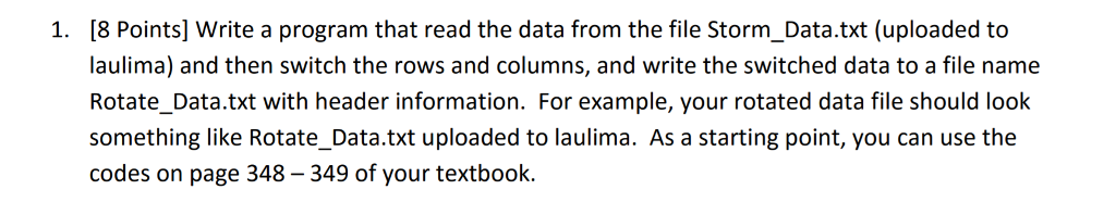 Solved 1. [8 Points) Write a program that read the data from | Chegg.com