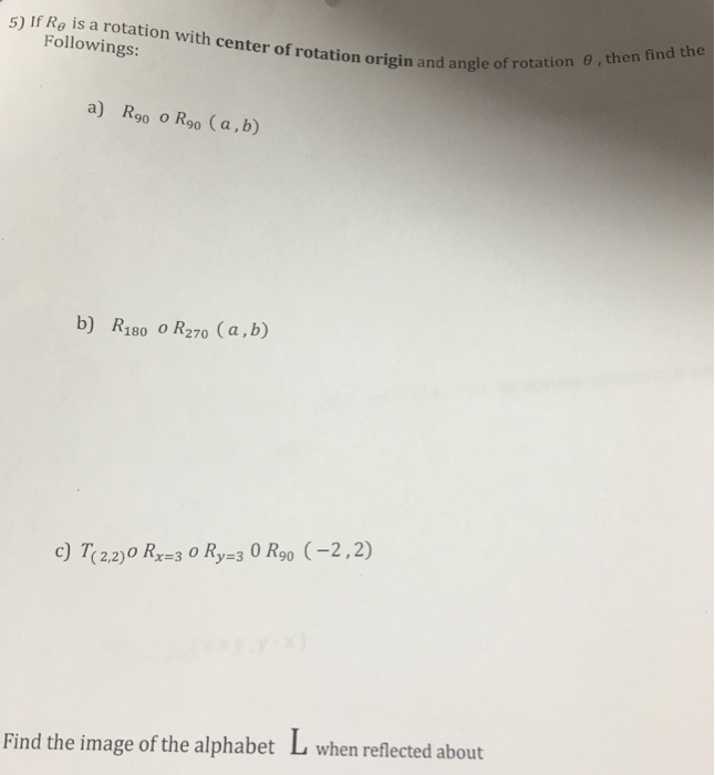Solved If R_theta is a rotation with center of rotation | Chegg.com