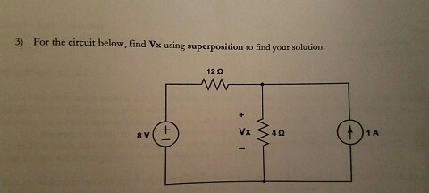 Solved For the circuit below, find V [x] using superposition | Chegg.com