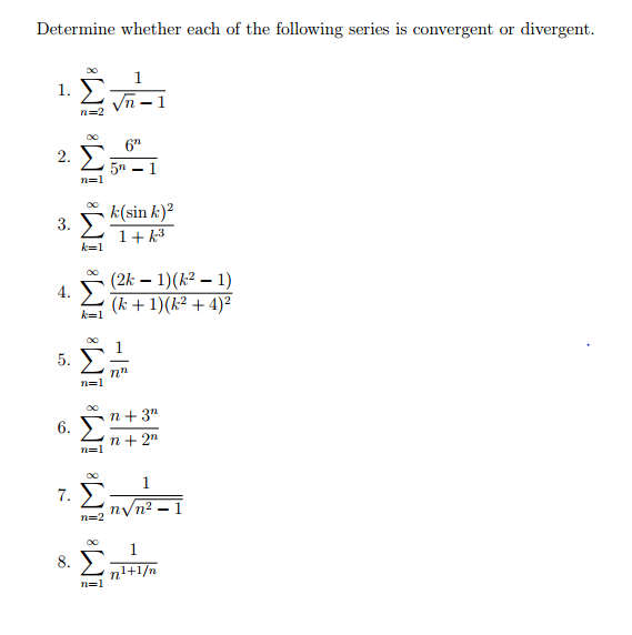 Solved Determine whether each of the following series is | Chegg.com