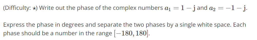 Solved Write out the phase of the complex numbers alpha_1 = | Chegg.com
