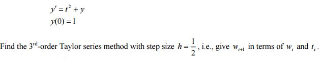 4) Apply one step of Backward (Implicit) Euler's | Chegg.com