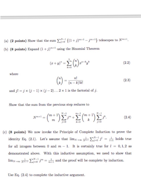 Solved Show that the sum summation_j = 0^N - 1 {(1 + j)^m + | Chegg.com