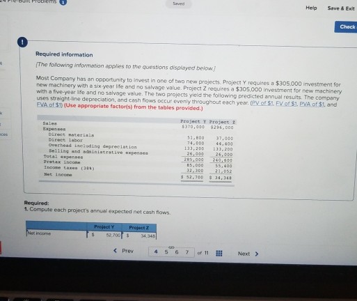Solved Help Save & Exit Check Required information The | Chegg.com
