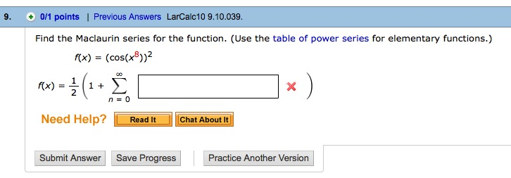 Find the Maclaurin series for the function. (Use the | Chegg.com
