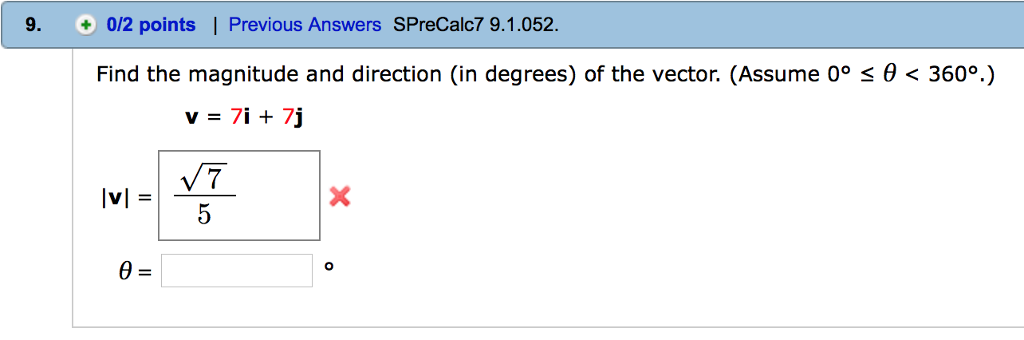 Solved Find the magnitude and direction (in degrees) of the | Chegg.com