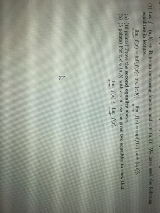 Solved Let f: (a, b) rightarrow R lessthanorequalto an | Chegg.com