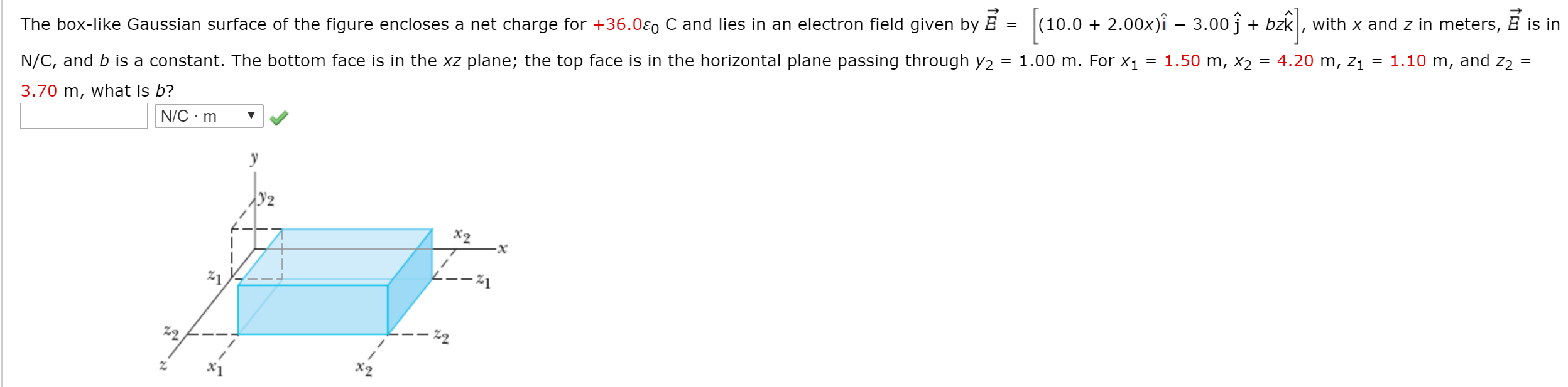 Solved The box-like Gaussian surface of the figure encloses | Chegg.com