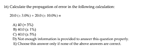 Solved Calculate propagation error in the following | Chegg.com