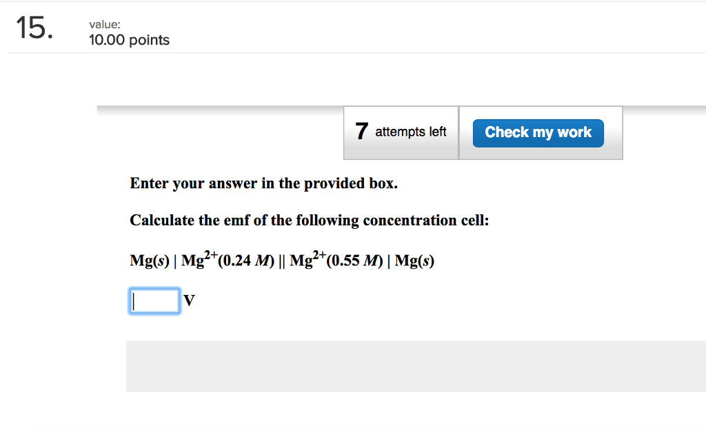 Solved value: 10.00 points 7 attempts left Check my work | Chegg.com