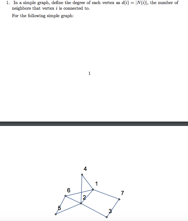 Solved In a simple graph, define the degree of each vertex | Chegg.com