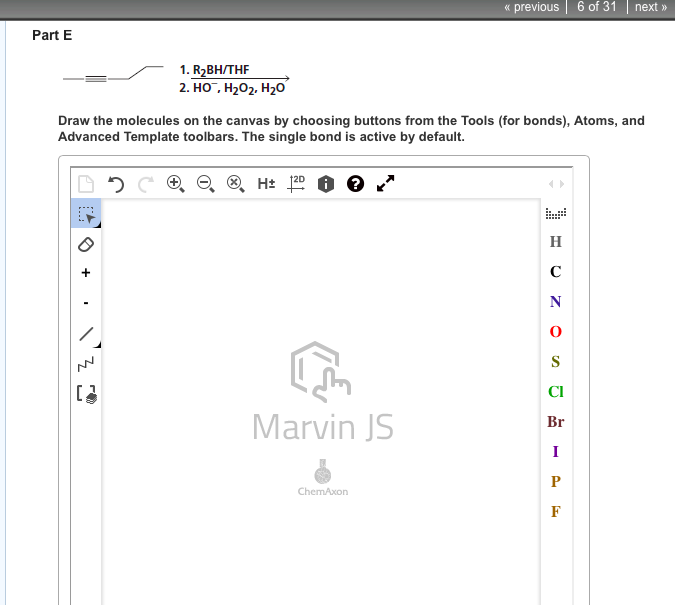 Solved Part D 1. R2BH/THF 2. HOT, H202, H20 Draw the | Chegg.com