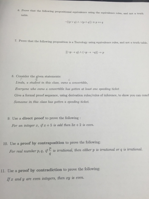 Solved Prove that the following propositional equivalence | Chegg.com