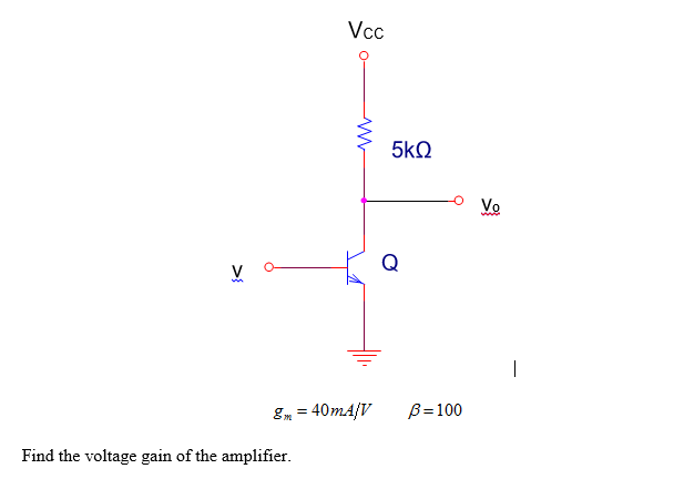 Solved Find the voltage gain of the amplifier. | Chegg.com