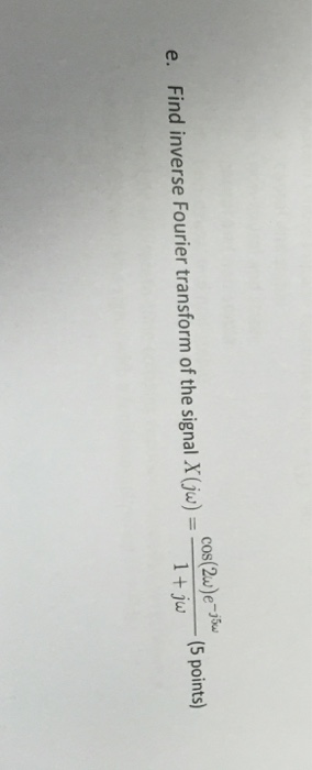 Solved Find inverse Fourier transform of the signal X(jw) = | Chegg.com