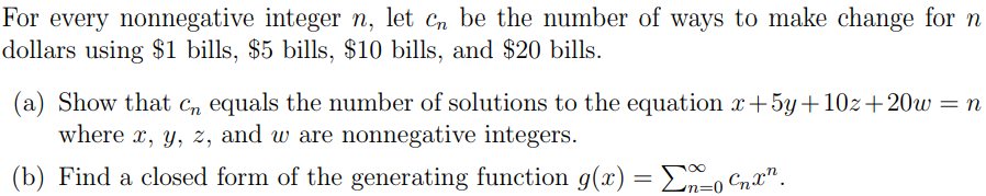 Solved For every nonnegative integer n, let on be the number | Chegg.com