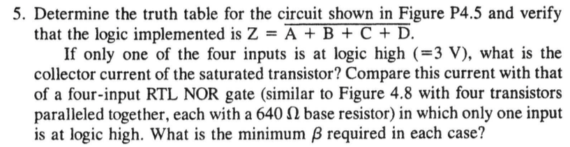 Solved 5. Determine the truth table for the circuit shown in | Chegg.com