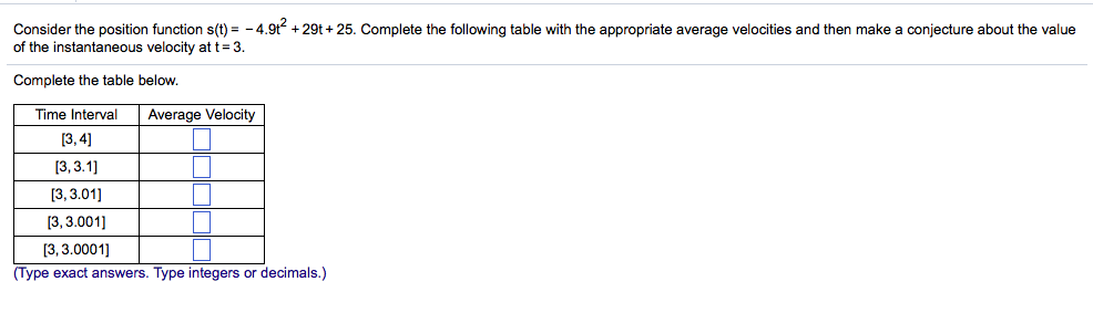 Solved For the position function s(t)--, complete the | Chegg.com
