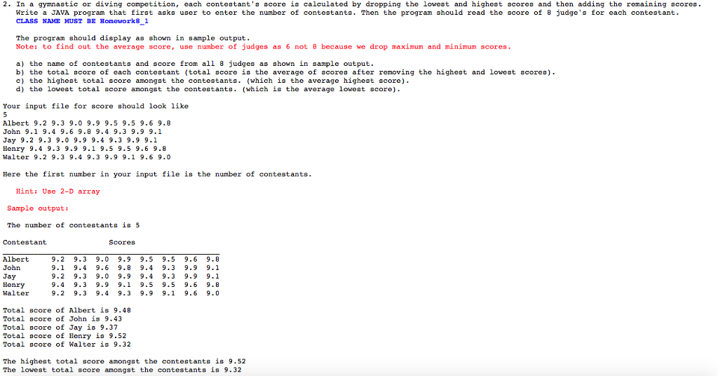 Solved 2. In a gymnastic or diving competition, each | Chegg.com