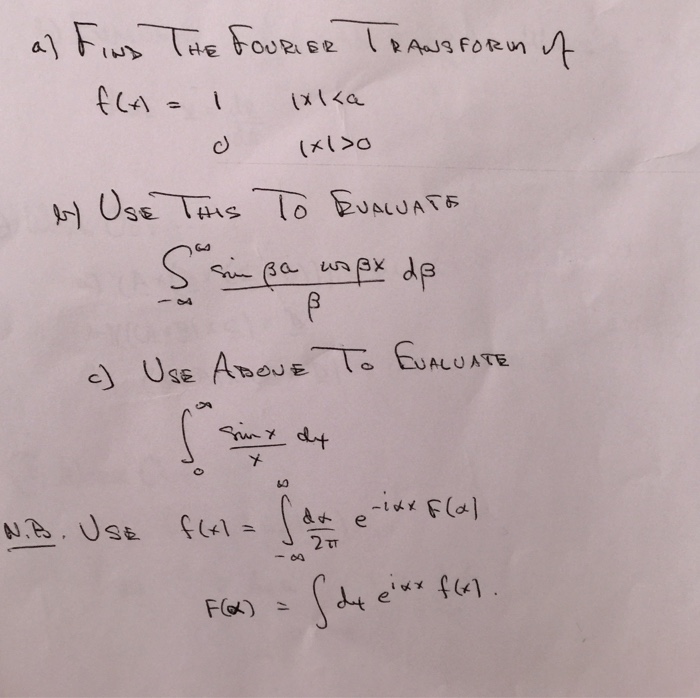 Solved a)Find the fourier transform of f(x) = 1 1X 1