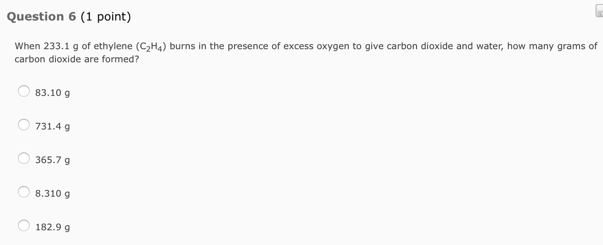 Solved When 233.1 g of ethylene (C_2H_4) burns in the | Chegg.com