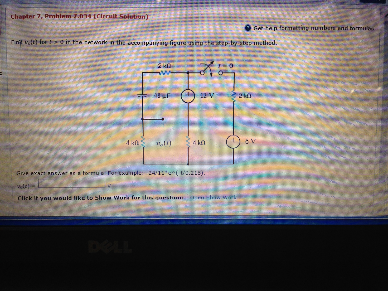 Solved Find V0t For T 0 In The Network In The